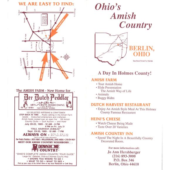 None | Accents | Vintage Berlin Ohio Amish Country Fold Out Travel ...